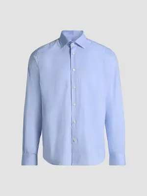 SAKS FIFTH AVENUE Collection Stretch-cotton Button-front Shirt - Blue