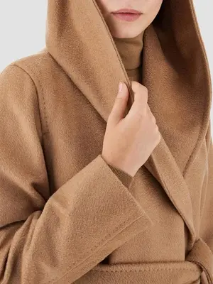 Max Mara Rialto Hair Hooded Wrap Coat - Camel