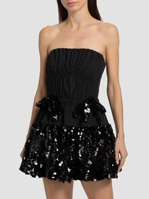 AKNVAS Kamilla Sequined Strapless Minidress