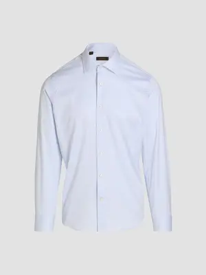 SAKS FIFTH AVENUE Collection Nailshead Cotton Shirt - Blue
