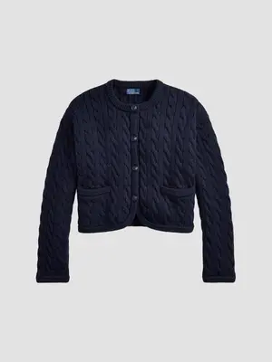 Polo Ralph Lauren Cable-knit Cotton-blend Cardigan - Hunter Navy