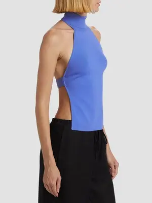 Cult Gaia Wake Rib-knit Turtleneck Top