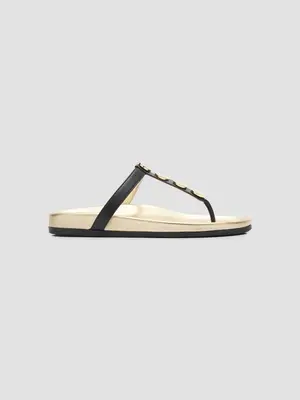 Manolo Blahnik Ruja Dome-stud Leather Thong Sandals