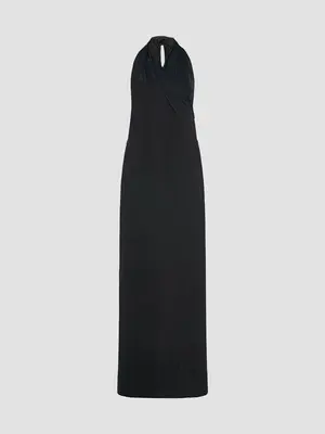 Another Tomorrow Gathered Halter Dress - Black