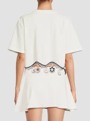 My Beachy Side Peony Crocheted Hem Cover-up Top - Ivory