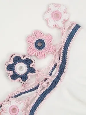 My Beachy Side Peony Crocheted Hem Cover-up Top - Ivory