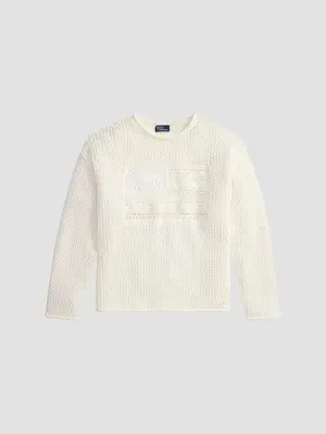 Polo Ralph Lauren Tonal Flag Pointelle Sweater