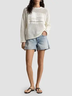 Polo Ralph Lauren Tonal Flag Pointelle Sweater