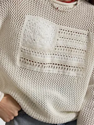 Polo Ralph Lauren Tonal Flag Pointelle Sweater