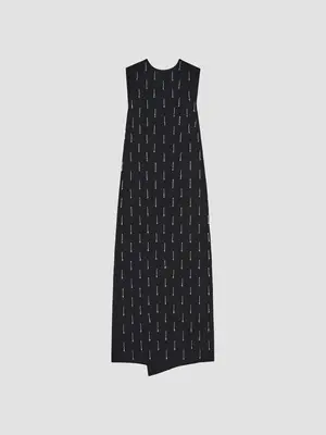 ARMARIUM Mina Embellished Wool Draped Back Midi-dress