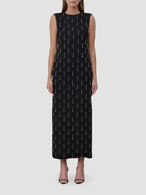 ARMARIUM Mina Embellished Wool Draped Back Midi-dress