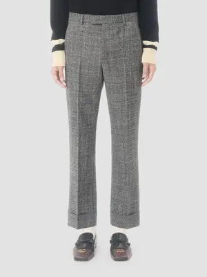 Valentino Garavani Mouliné Wool Pants With Cuffs