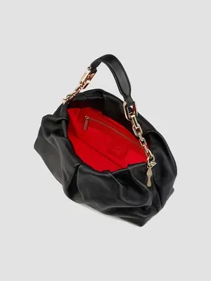 CHRISTIAN LOUBOUTIN Eva Leather Shoulder Bag - Black