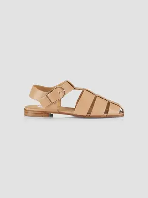 Gabriela Hearst Lynn Leather Fisherman Sandals - Dark Camel