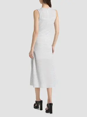 Alexander McQueen Metallic Float Stitch Midi-dress - Silver