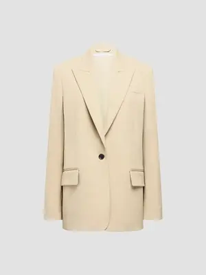 Another Tomorrow Oversized Tailored Jacket - Sand