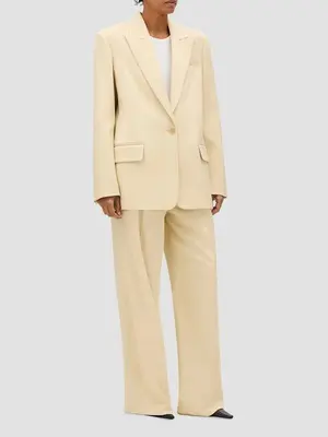 Another Tomorrow Oversized Tailored Jacket - Sand