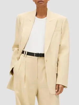 Another Tomorrow Oversized Tailored Jacket - Sand