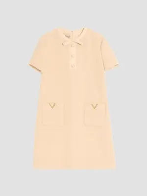 Valentino Garavani Short Dress In Curly Wool - Birch