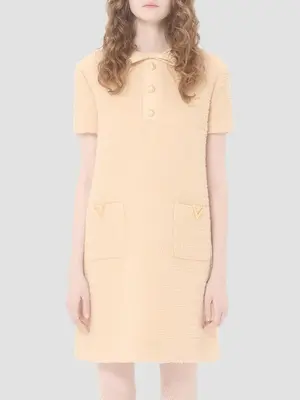 Valentino Garavani Short Dress In Curly Wool