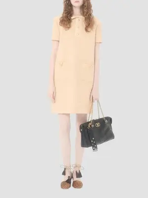Valentino Garavani Short Dress In Curly Wool