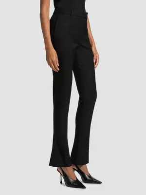 Alexander McQueen Stretch Wool Straight-leg Flare Trousers