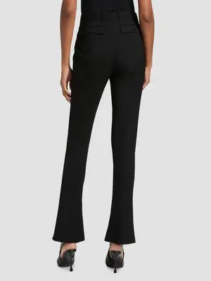 Alexander McQueen Stretch Wool Straight-leg Flare Trousers