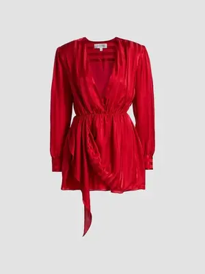 Ronny Kobo Abigail Striped Drape Minidress