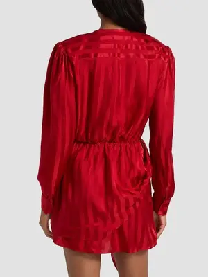 Ronny Kobo Abigail Striped Drape Minidress