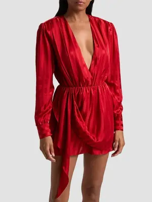 Ronny Kobo Abigail Striped Drape Minidress