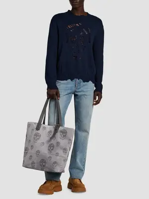 Alexander McQueen Skull Intarsia-knit Crewneck Sweater