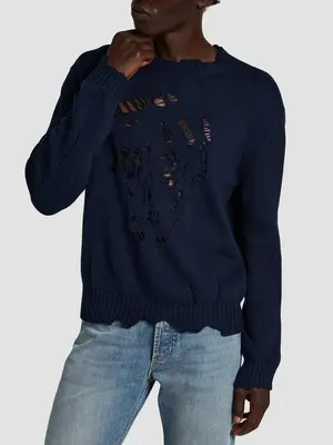 Alexander McQueen Skull Intarsia-knit Crewneck Sweater