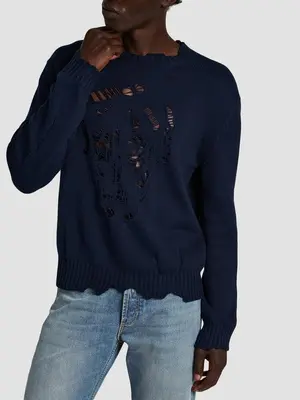 Alexander McQueen Skull Intarsia-knit Crewneck Sweater