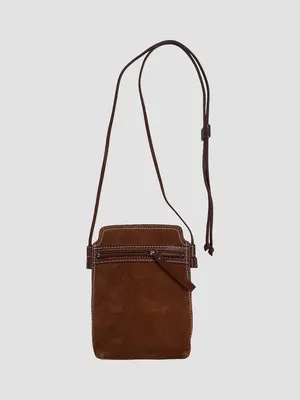 Dries Van Noten Suede Crossbody Bag - Tan