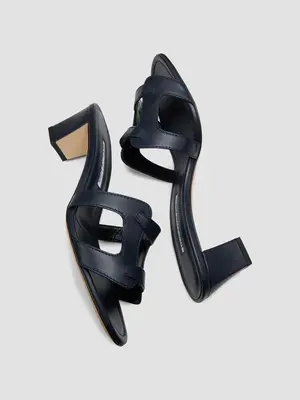 Manolo Blahnik Grellanu 50mm Leather Block-heel Sandals