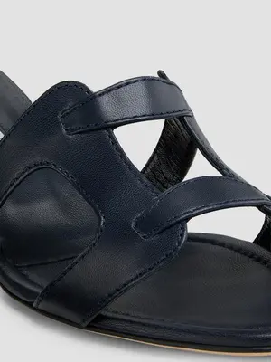 Manolo Blahnik Grellanu 50mm Leather Block-heel Sandals - Navy