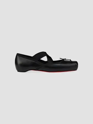CHRISTIAN LOUBOUTIN Cassiasticina Leather Ballerinas - Black