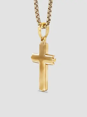 David Yurman Deco Cross Pendant In 18k Yellow Gold