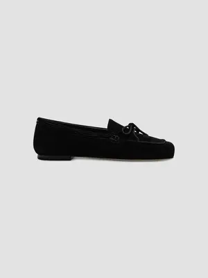 AeydĒ Jasper Suede Boat Loafers - Black