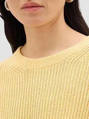 Another Tomorrow Draped Crew Knit - Sun