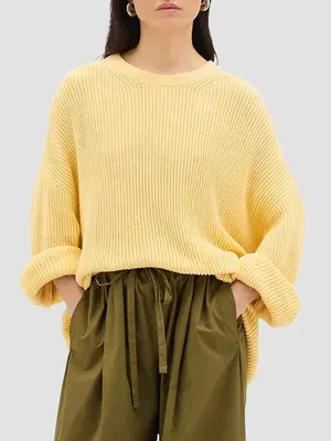 Another Tomorrow Draped Crew Knit - Sun