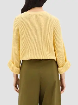 Another Tomorrow Draped Crew Knit - Sun