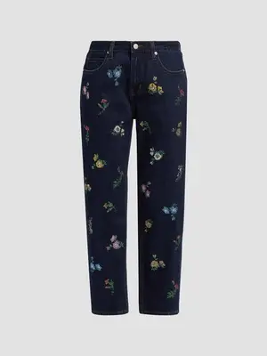 Libertine Joy And Mirth Floral-embroidered Boyfriend Jeans