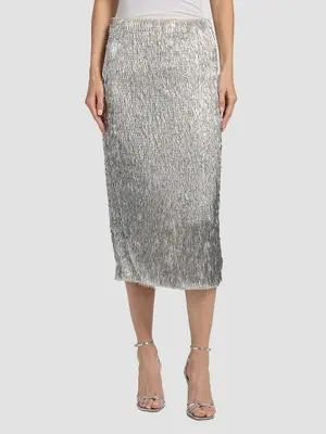 AKNVAS Tao Metallic Sequined Pencil Skirt