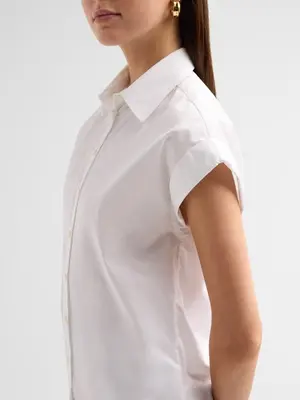 Kiton Cotton Poplin Cap-sleeve Shirt