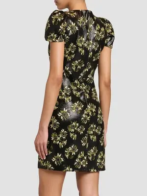 Alexander McQueen Lacquered Sunflower Jacquard Day Dress