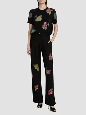 Libertine Primrose Shadows Cashmere Short-sleeve Sweater