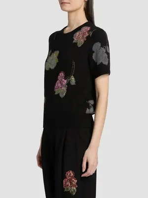 Libertine Primrose Shadows Cashmere Short-sleeve Sweater