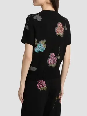 Libertine Primrose Shadows Cashmere Short-sleeve Sweater