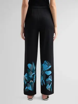 Ming Wang Floral Jacquard Pants